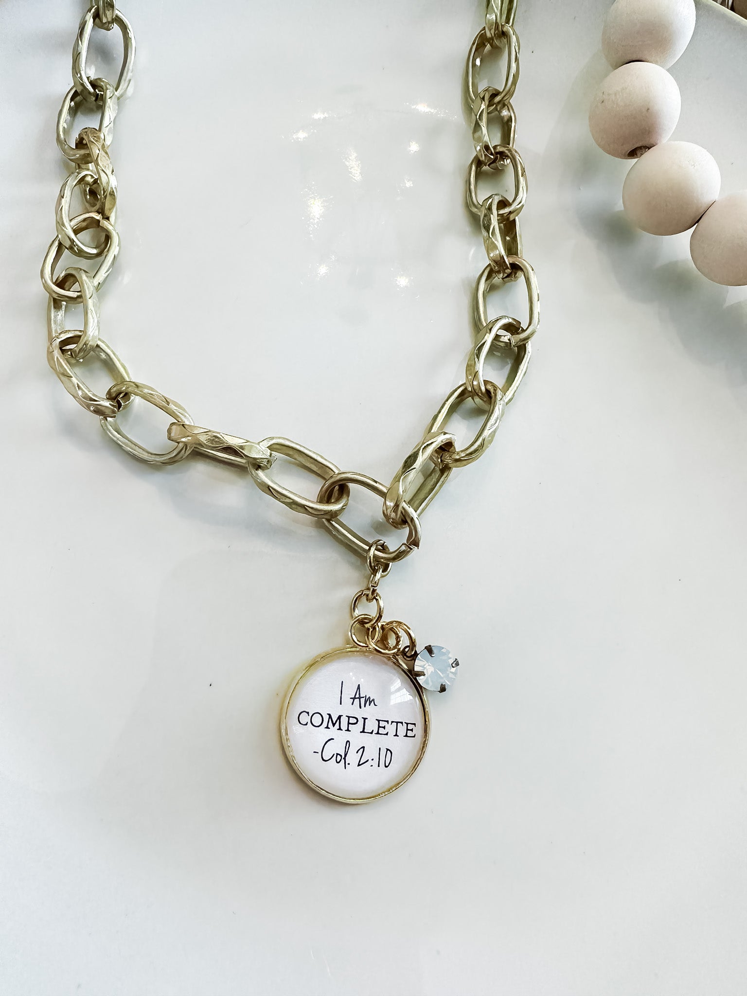 I Am Complete Affirmation Christian Necklace Gold Oval Chain – Jackie ...